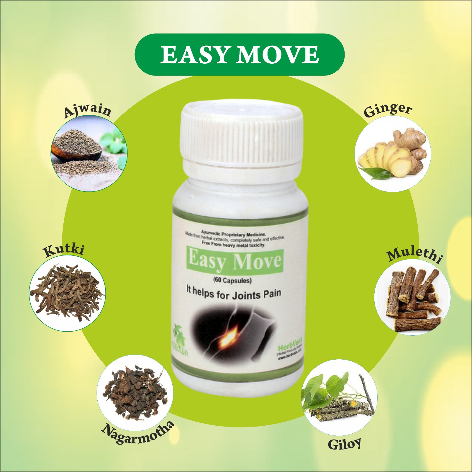 Easy Move for Joint Pain (60 cap) - Herbveda